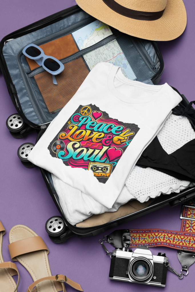 Peace Love and Soul" Retro Throwback T-Shirt - Vintage '70s Style ...